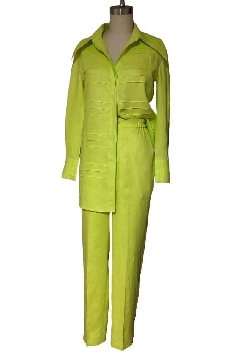 Big Shirt with Tucking Details and Classic Pant Suit (Citrus) - Style ...