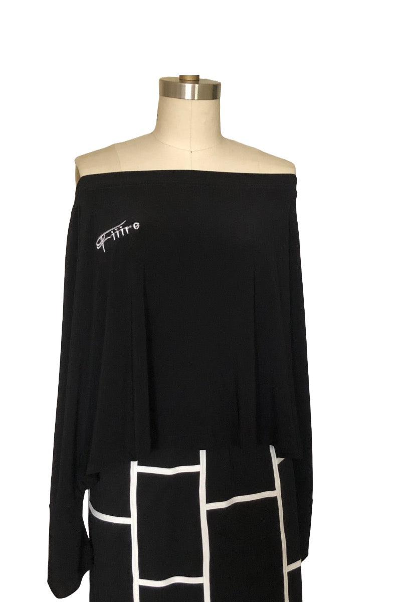 Fiire Off the Shoulder Cape With Custom Logo (Black) - Style # 2419L ...