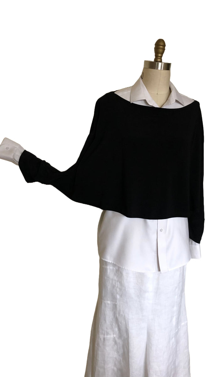 Delores Off the Shoulder Cape (Black) - Style # 2419 – JSong Way