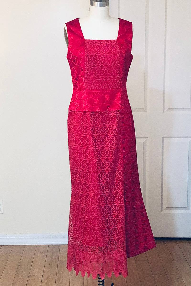 Textured Sleeveless Collage Dress - Red (Style #233) – JSong Way